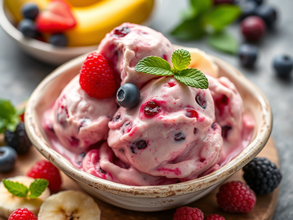 Helado casero de plátano y frutos rojos – Erik el rojo